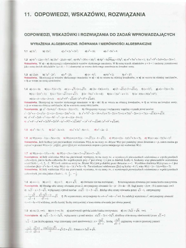 zbiór zadan rozwiązania | PDF