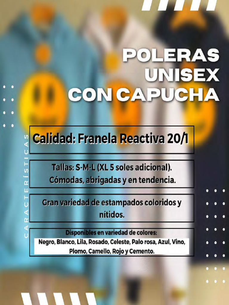 Modelos de Poleras Unisex S-M-L | PDF