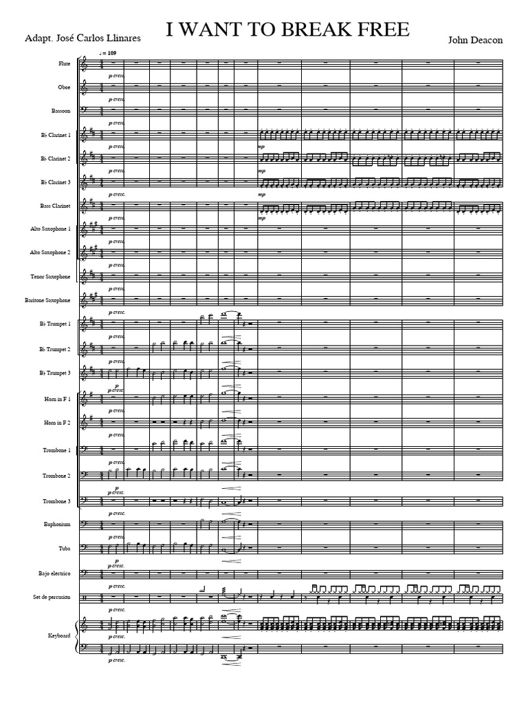 I WANT TO BREAK FREE-Partitura - y - Partes | PDF | Music Technology ...