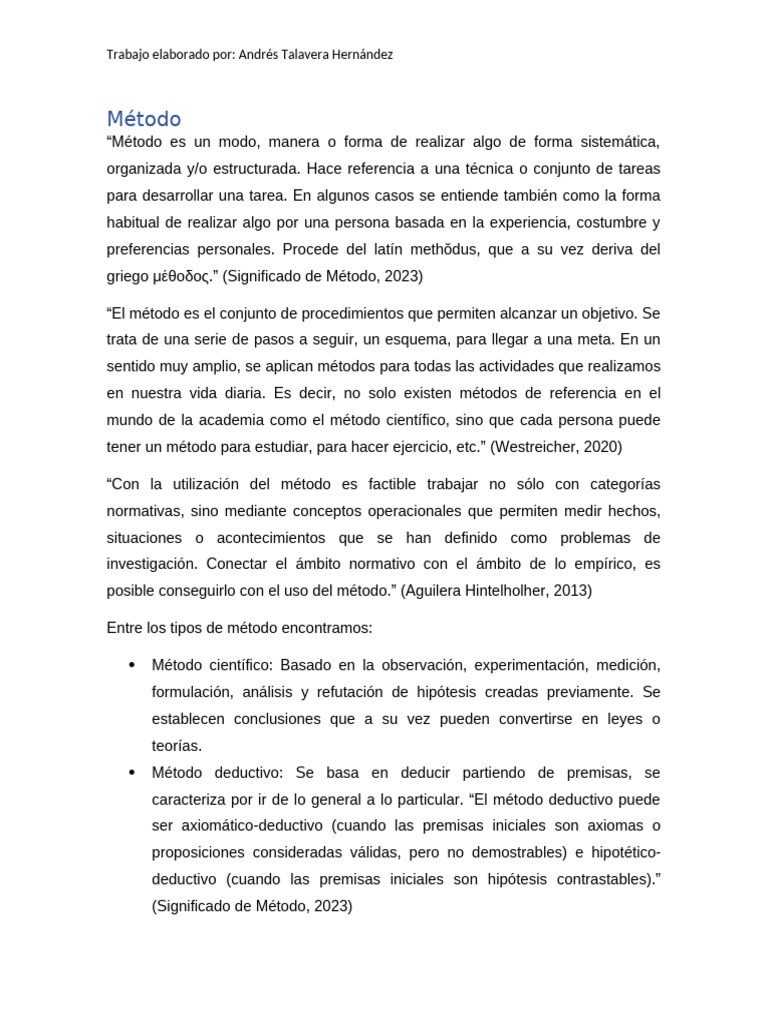 Método y Metodología | PDF | Método científico | Razonamiento deductivo