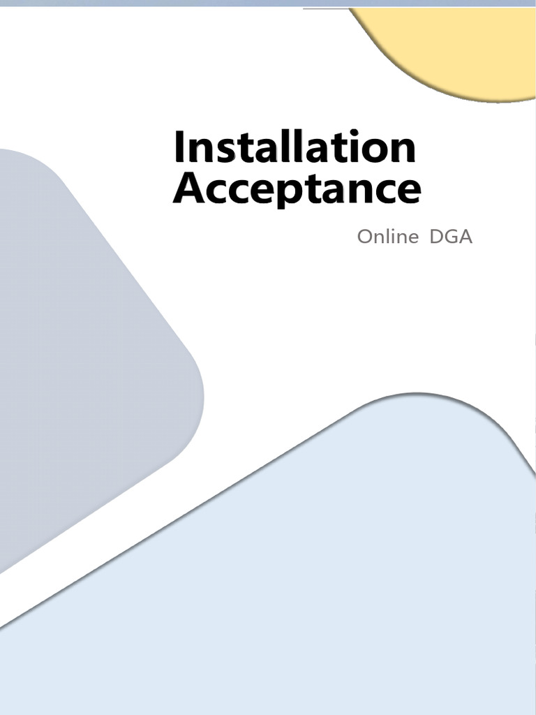 05 DGA Installation and Acceptance Specification | PDF | Pipe (Fluid ...
