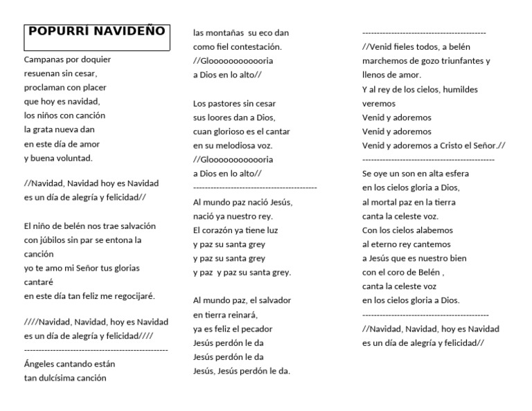 Popurrí Navideño | PDF | Navidad | Cielo