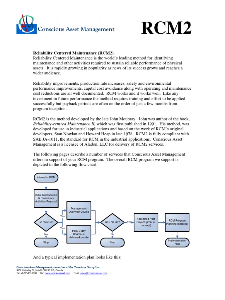 CAM RCM Services Sheet R2 Mar 08 | PDF | Facilitator | Competence ...