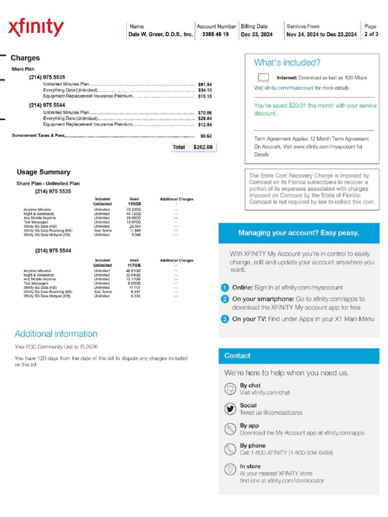 Statement Xfinity - Page 00022 | PDF