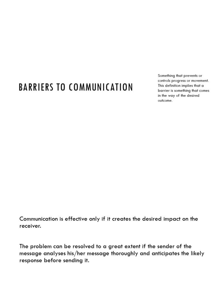 2 Barriers To Communication | PDF | Communication | Semantics