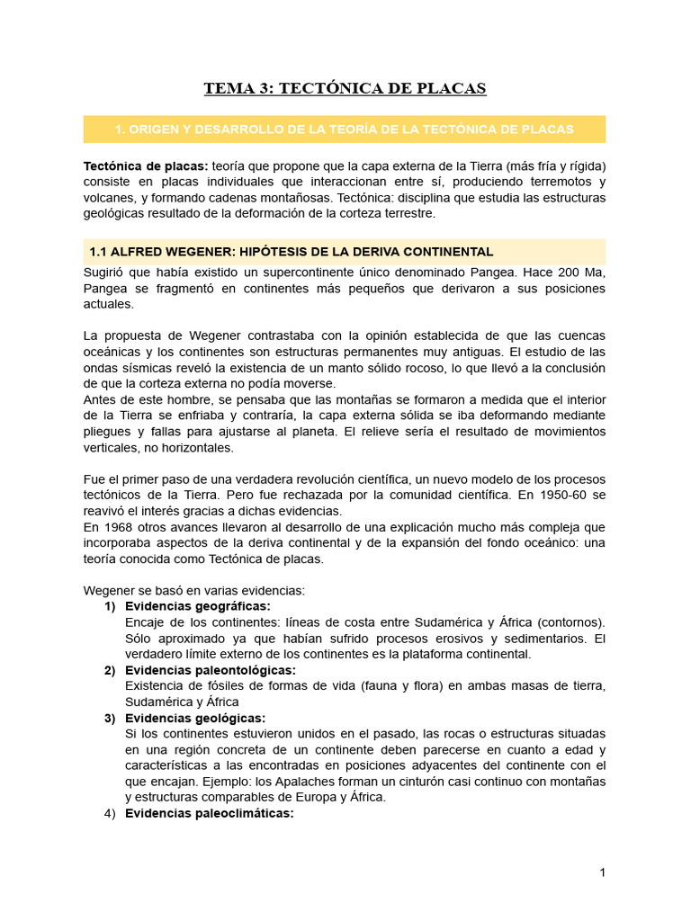 Tema 3 Geo | PDF | Placas tectónicas | Volcán