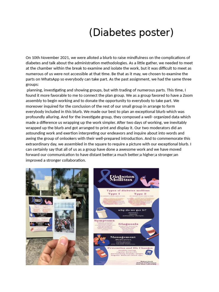 Diabetes Awareness Poster Creation | PDF