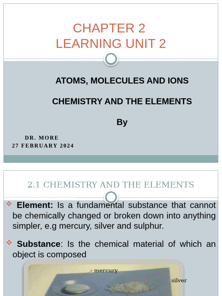 Chapter 2 Learning Unit 2 2024 | PDF | Proton | Atoms