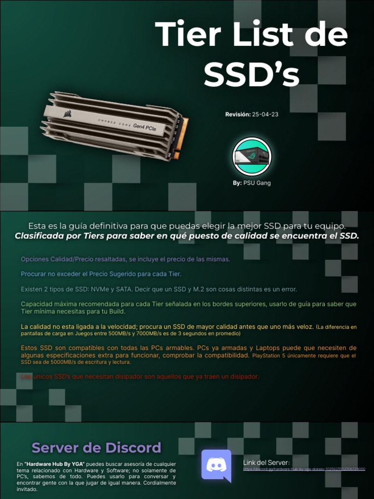 Guía de SSDs: Clasificación por Tiers | PDF | Unidad de estado sólido ...