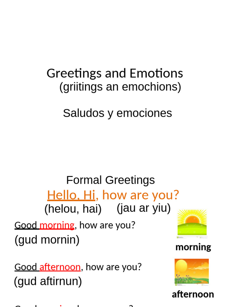 Greetings and Emotions Guide | PDF