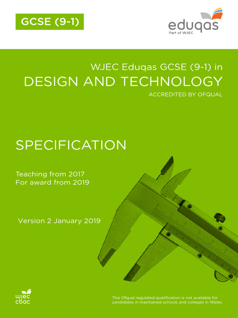 WJEC Eduqas GCSE Design & Tech Spec | PDF | Energy Development | Polymers