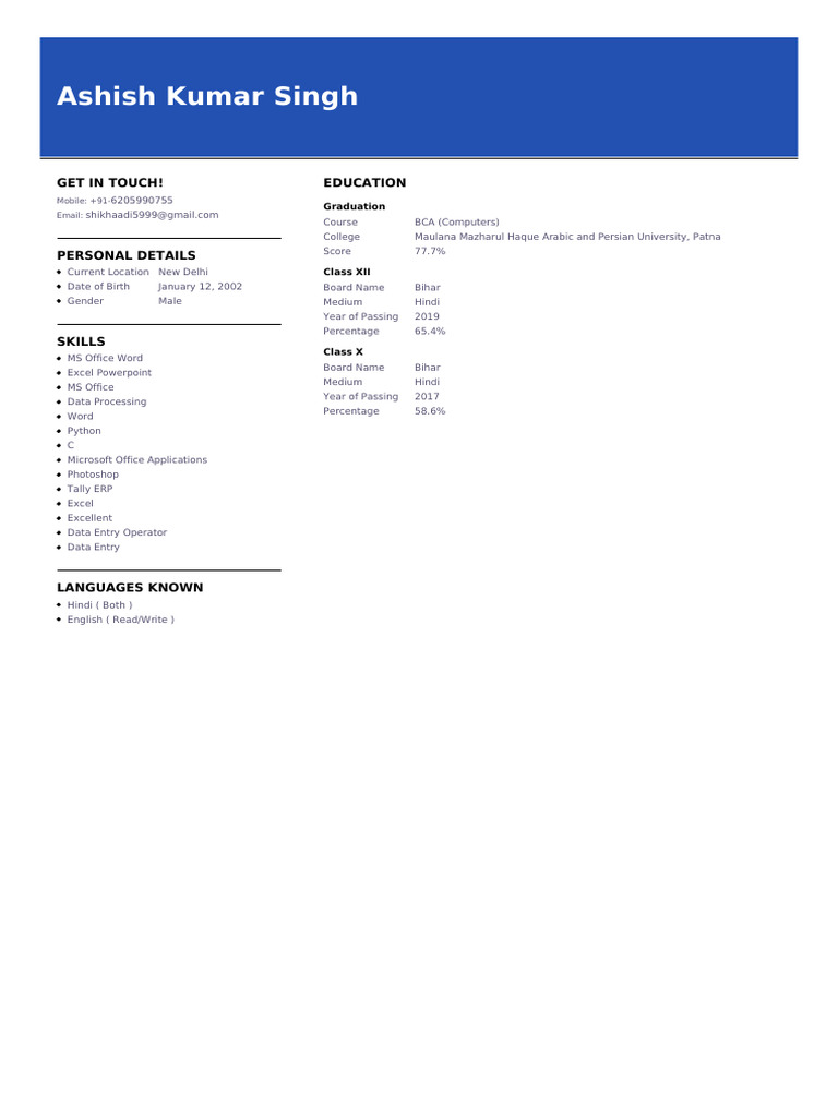 Ashish_Kumar_Singh_Resume | PDF