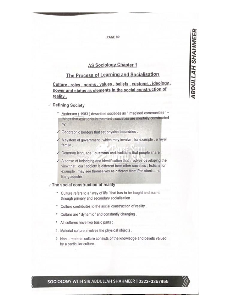 PAPER 1 CHAP 1 Socio | PDF