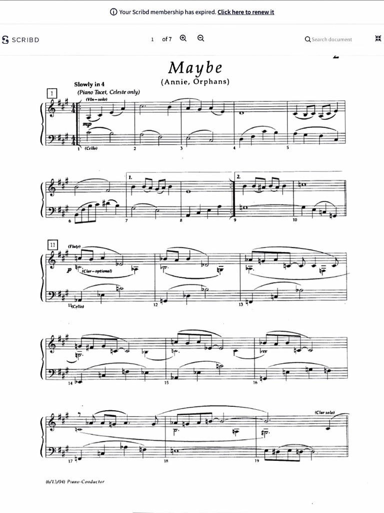 Maybe Lyrics from Annie | PDF