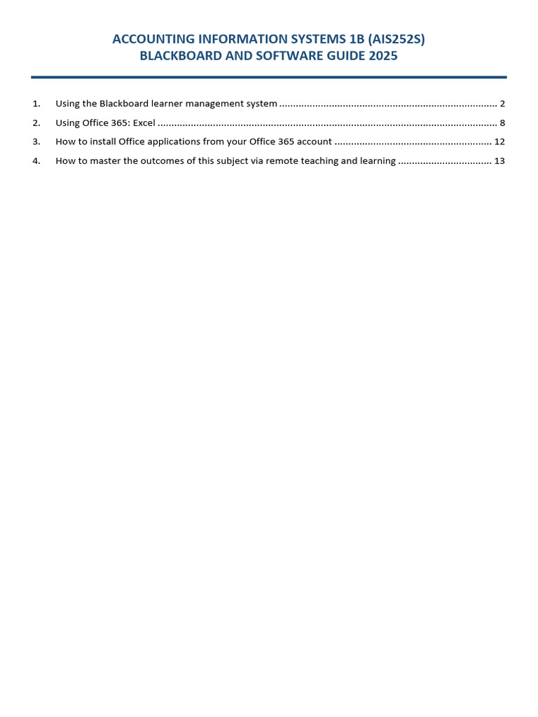 Ais 1B Blackboard and Software Guide 2025 | PDF | World Wide Web ...