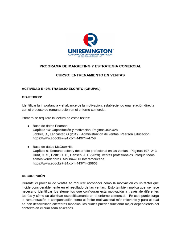 Trabajo 5 Grupal 10% | PDF