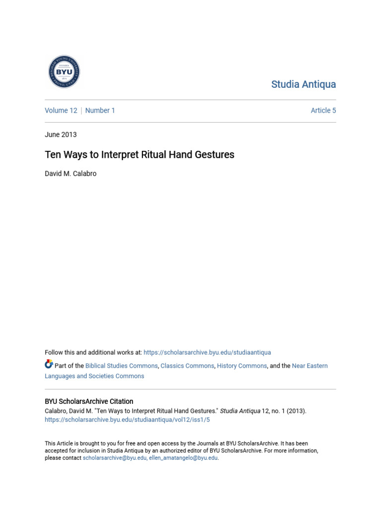 Ten Ways To Interpret Ritual Hand Gestures | PDF | Gesture