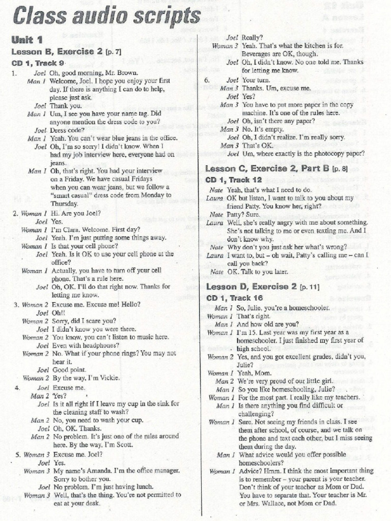 Audio Scripts Level 3 | PDF