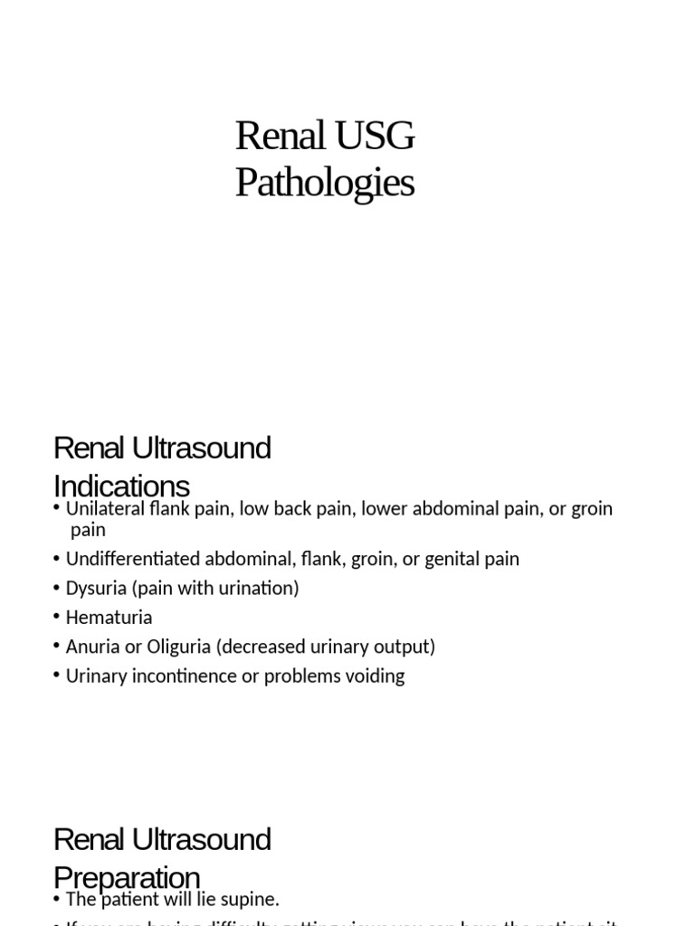 Renal Usg | PDF | Kidney | Urinary System