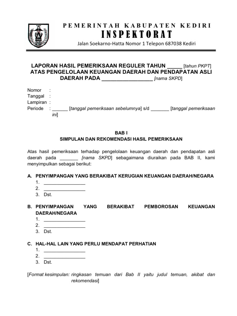 Format LHP Keu & Pad | PDF
