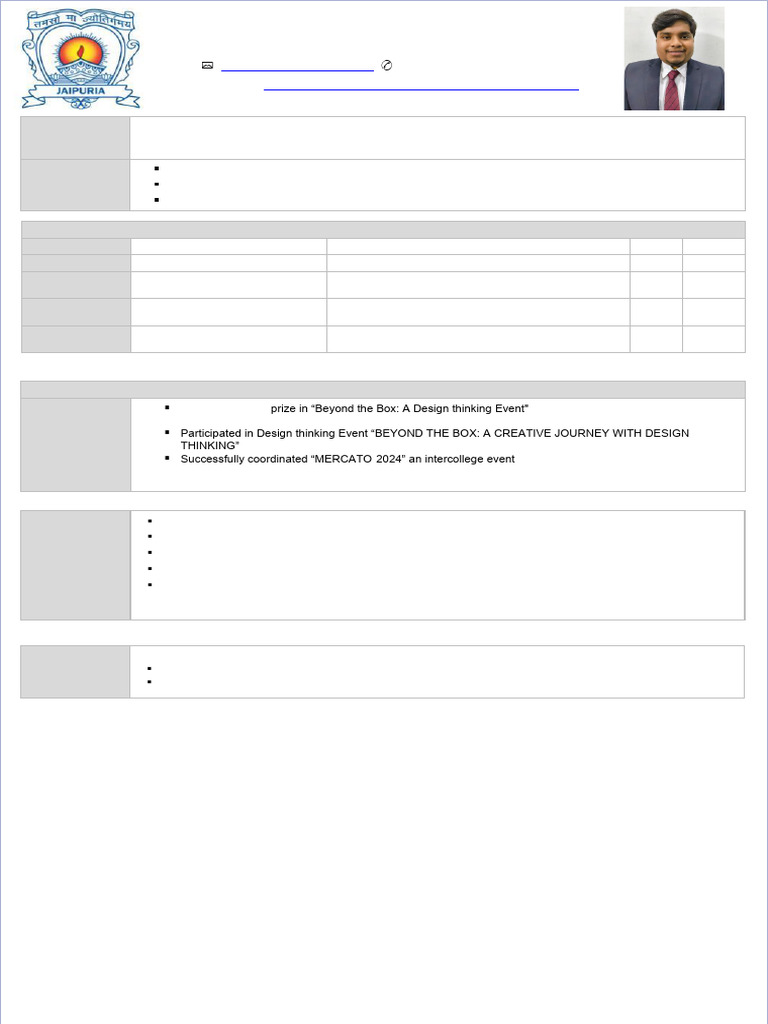 MBA Candidate Profile and Achievements | PDF | Business Economics ...