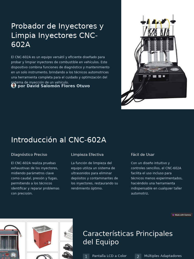 CNC-602A: Herramienta Clave para Talleres | PDF | Inyección de combustible | Ultrasonido