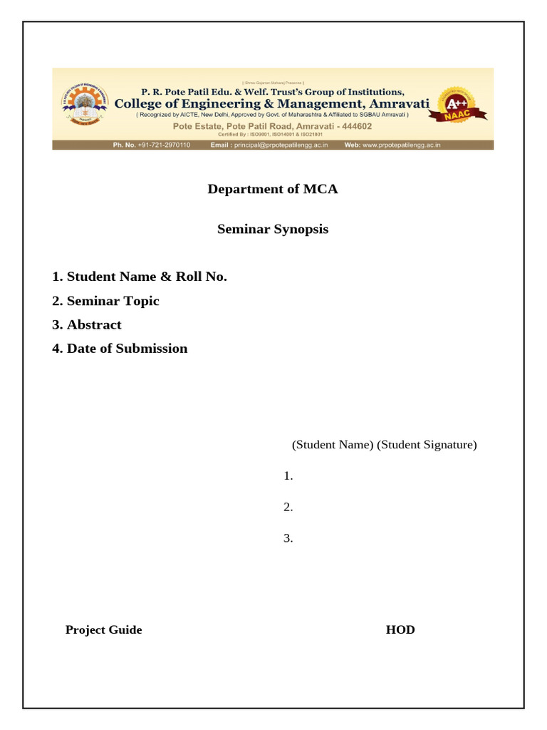 Synopsis Format | PDF