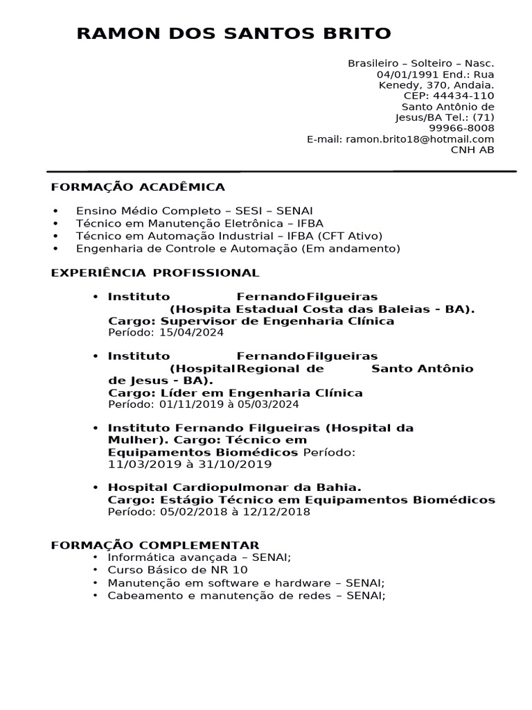 CV Ramon Brito 2025 | PDF