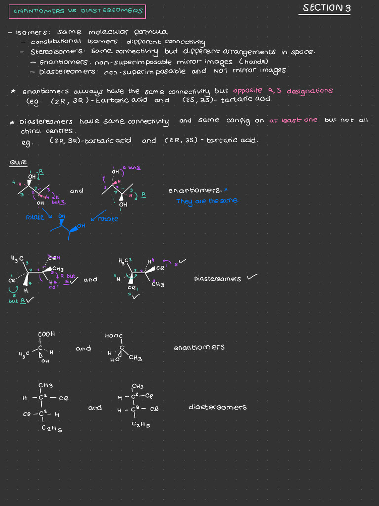 Organic Chem Enantiomers and Diastereomers | PDF | Isomer | Inorganic ...