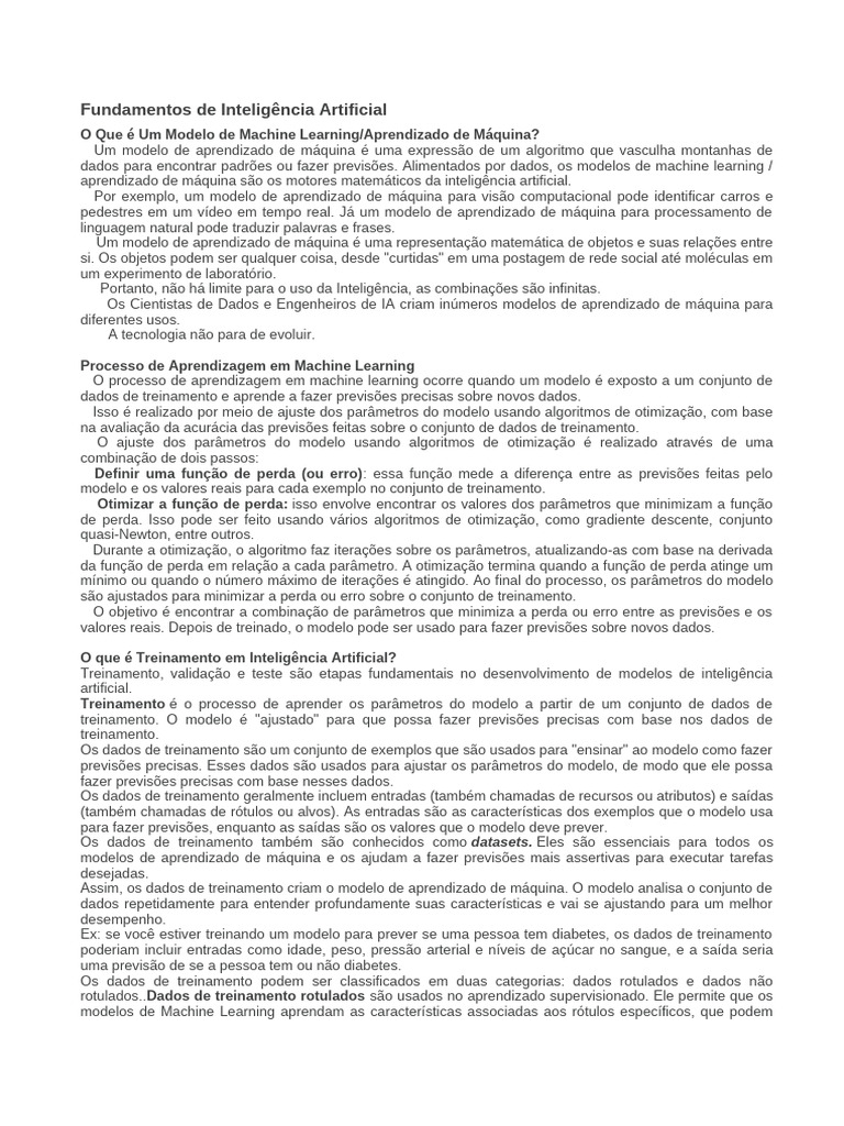 IA1_Fundamentos de Inteligência Artificial | PDF | Aprendizado de ...