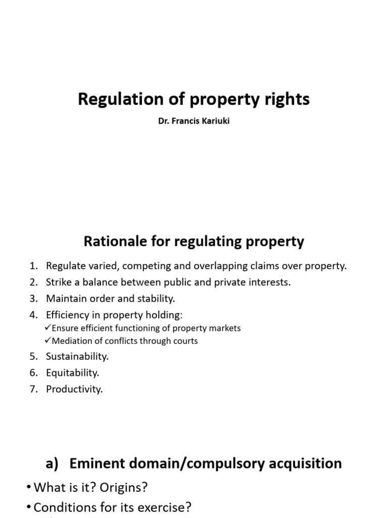 Regulation of property | PDF | Eminent Domain | Property