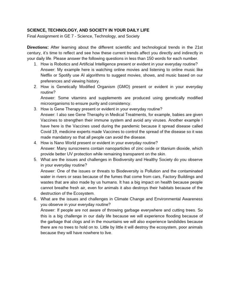 Mark Jansen Osiana - Final Assignment - Ge 7 | PDF | Vaccines | Genetic ...