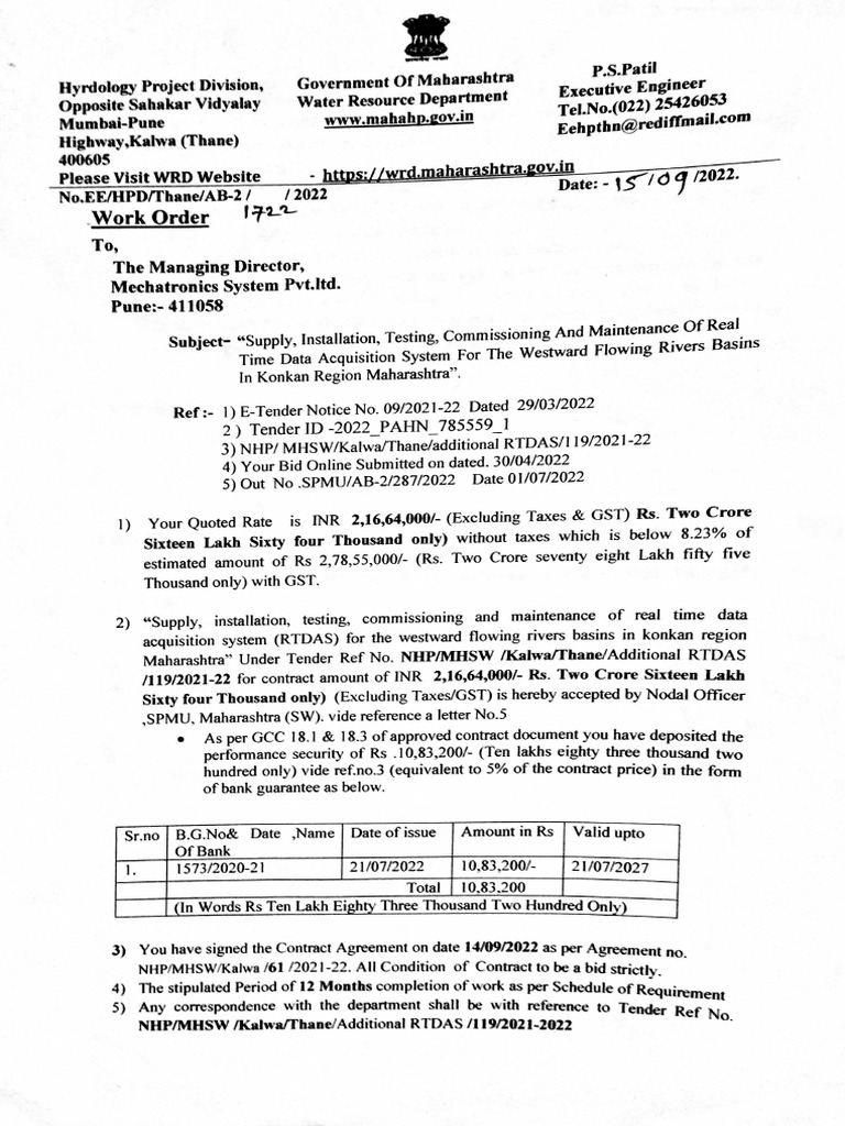 additional RTDAS work order | PDF