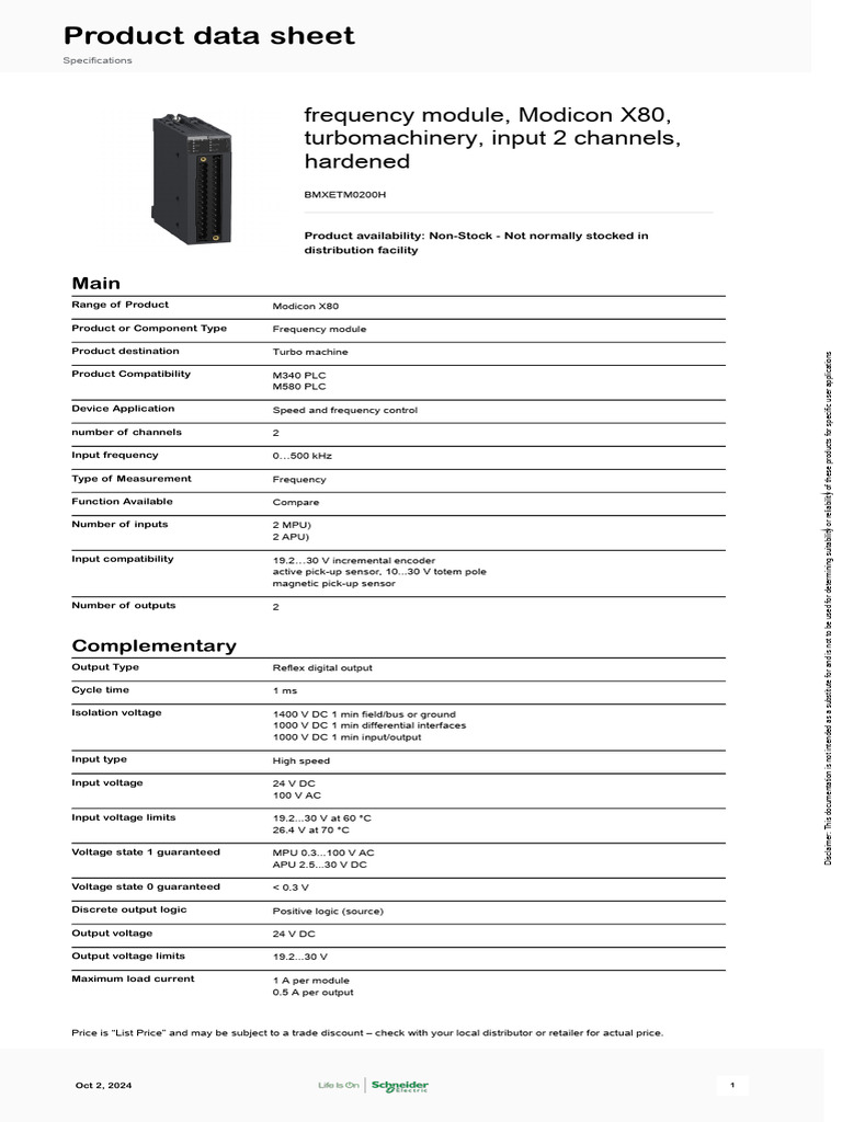 Schneider Electric_Modicon-X80-modules_BMXETM0200H | PDF | Programmable ...