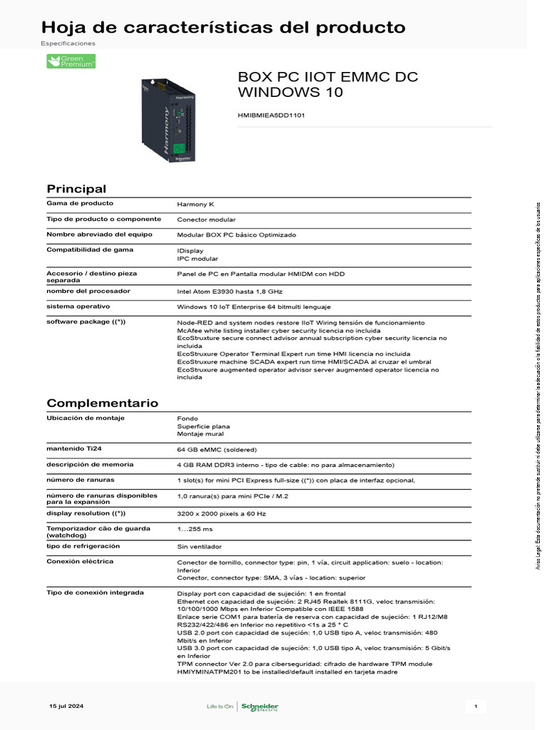 Schneider Electric Harmony-Edge-Box HMIBMIEA5DD1101 | PDF | Windows 10 ...