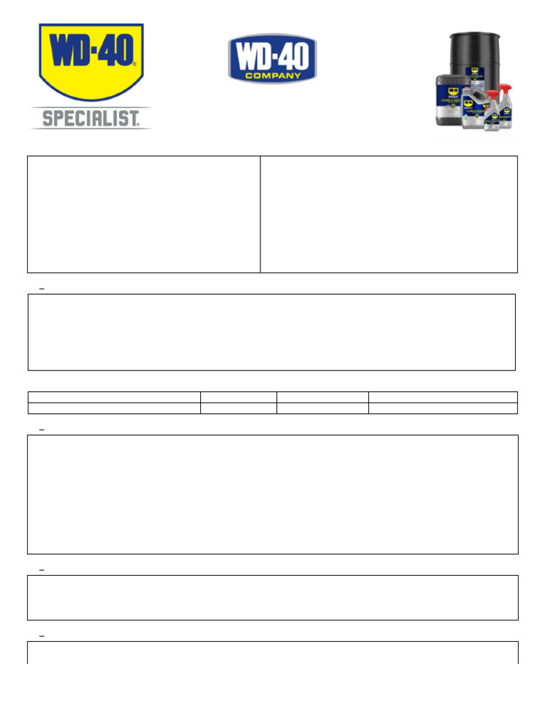 Ghs Sds WD 40 Specialist Cleaner and Degreaser English 300356 300363 ...