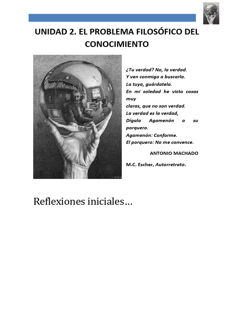 Tema 2. El Problema Filosófico Del Conocimiento | PDF | Verdad | Conocimiento