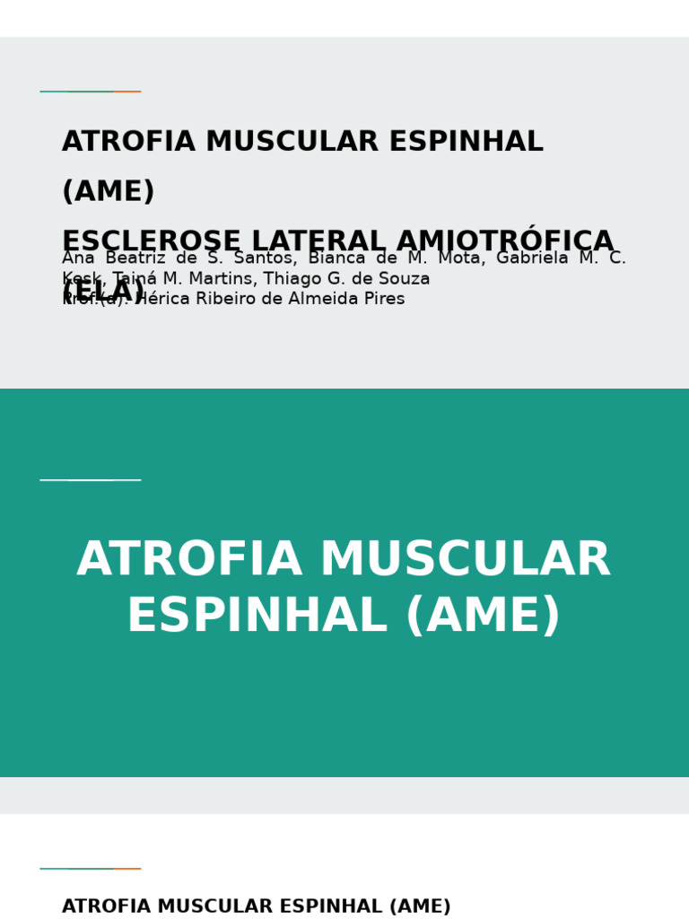 Atrofia Muscular Espinhal e ELA: Definições e Sintomas | PDF | Músculo ...