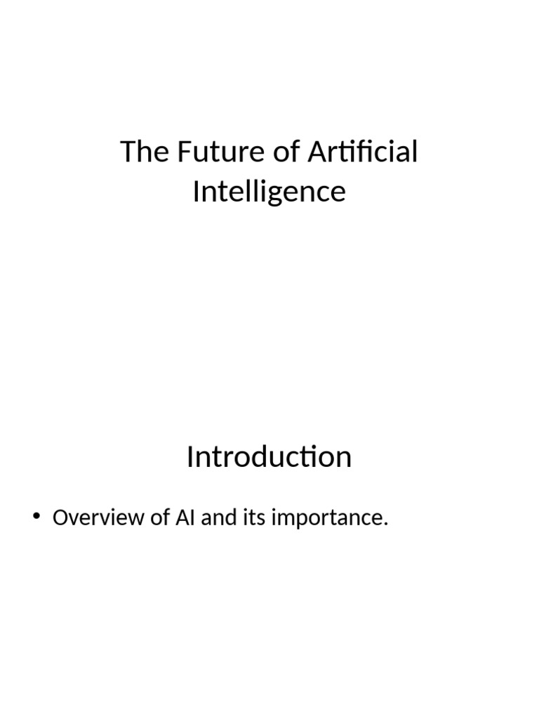 The Future Of Artificial Intelligence Pdf