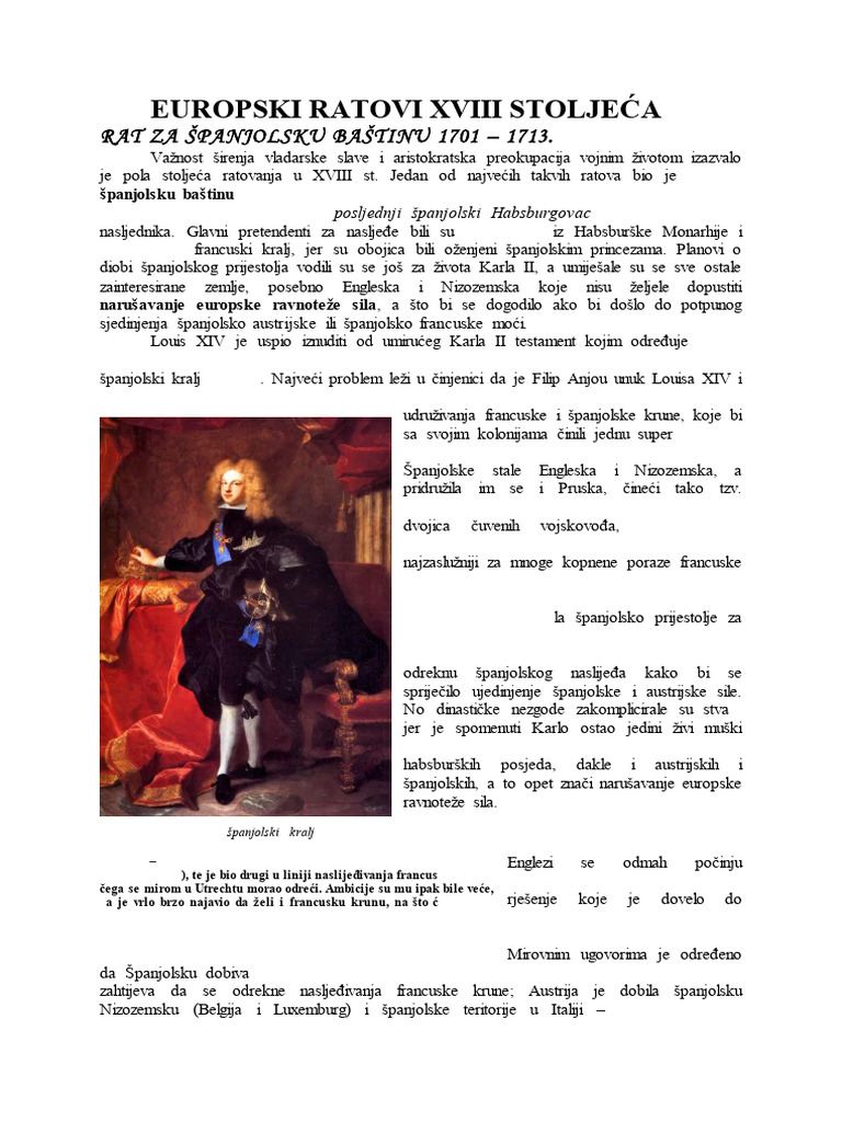 Lekcija 07 - Europski Ratovi Xviii Stoljeca | PDF