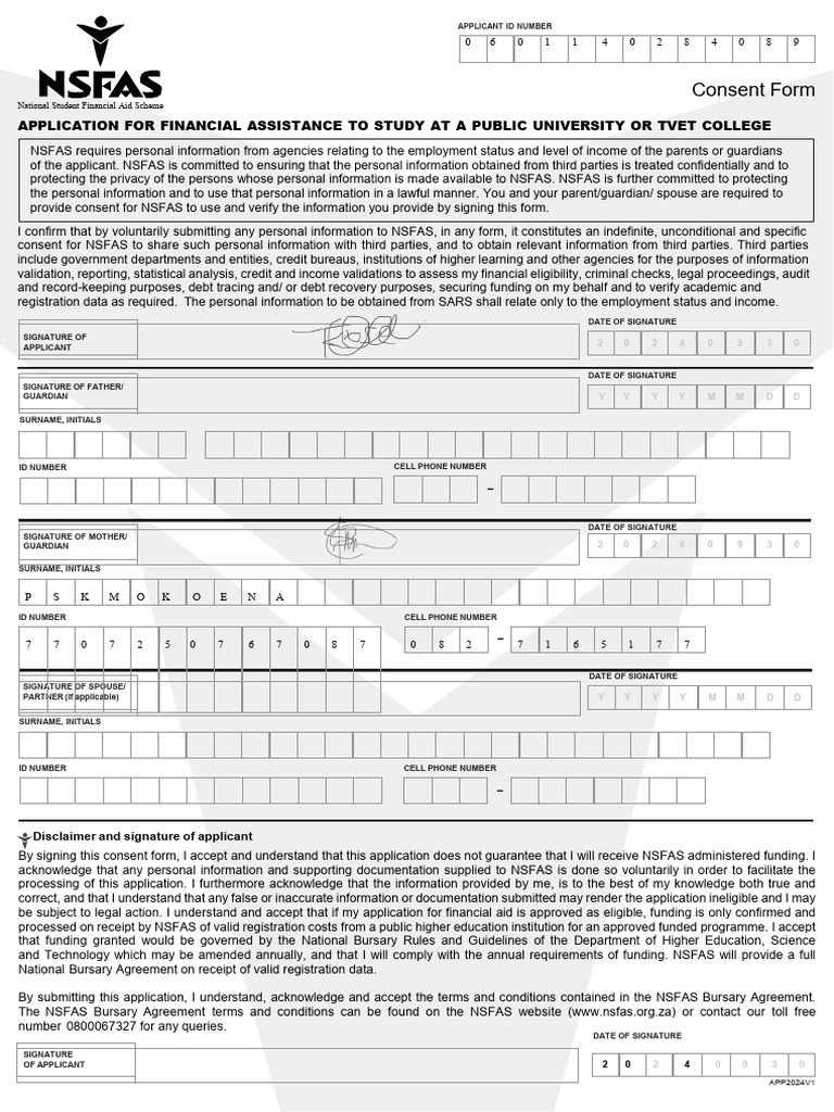 NSFAS COMPLTED | PDF