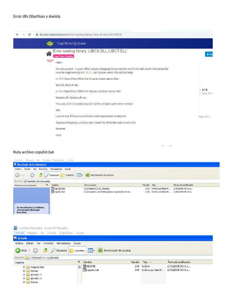 Error Dlls Dbartisan y Aseislq | PDF