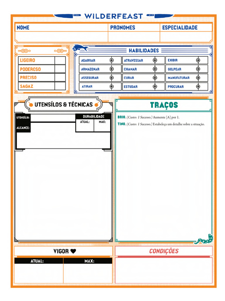 WilderFeast Ficha Editavel | PDF