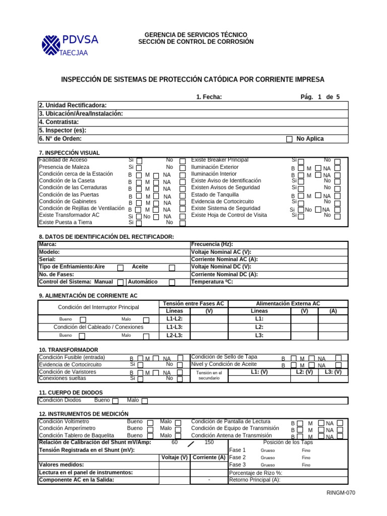 FORMATO DE CAMPO SPC | PDF | Transformador | Electrónica