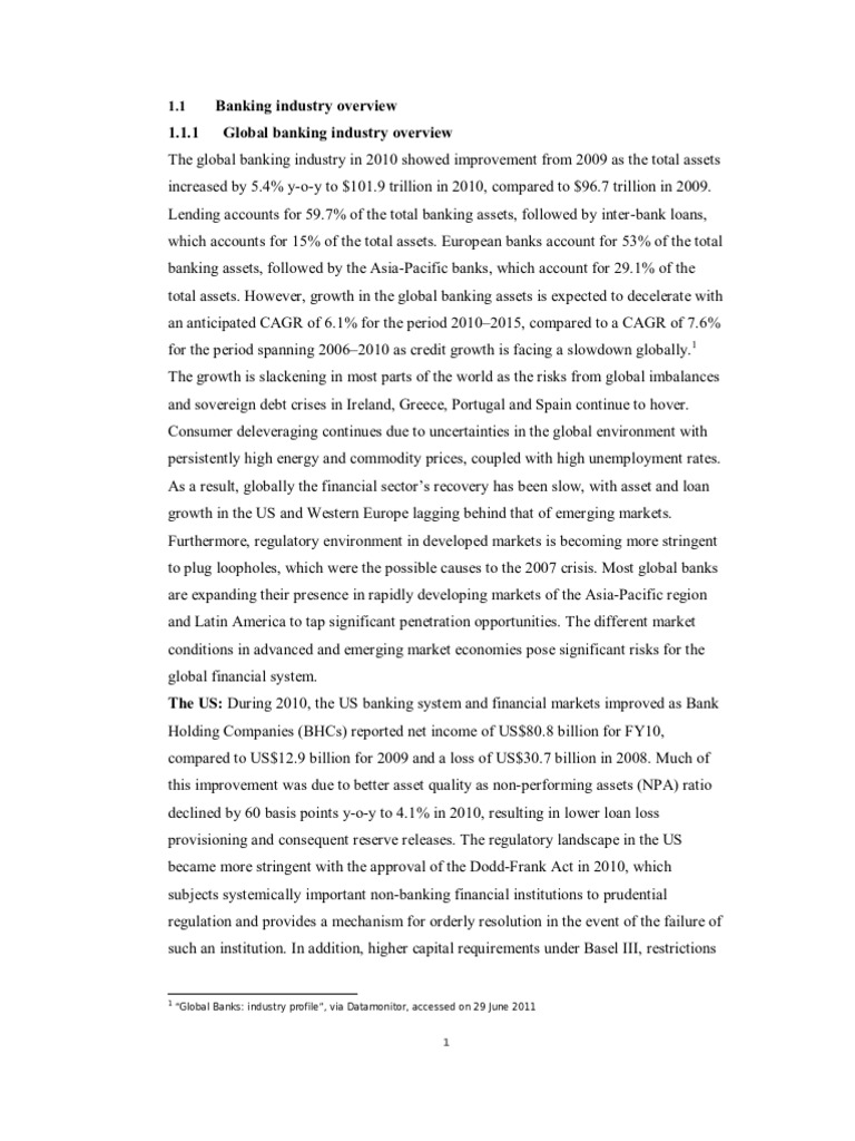 Banking Industry Overview Pdf European Central Bank Banks