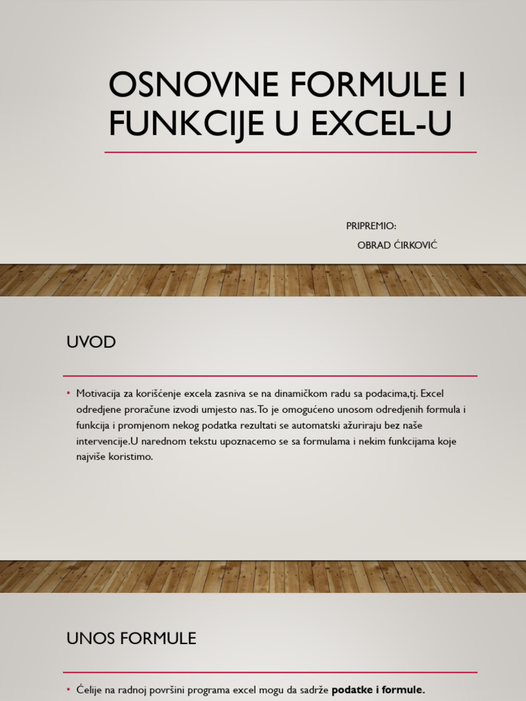 Formule I Osnovne Funkcije | PDF