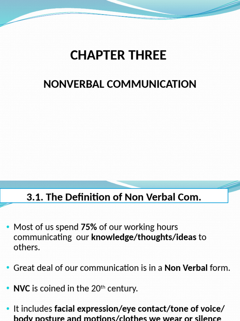 Chap 3 Non Verbal Communication | PDF | Nonverbal Communication ...
