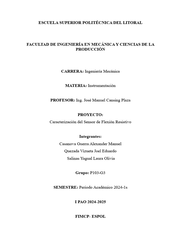 P103-G3-SensordeFlexiónResistivo | PDF | Diseño de experimentos | Sensor