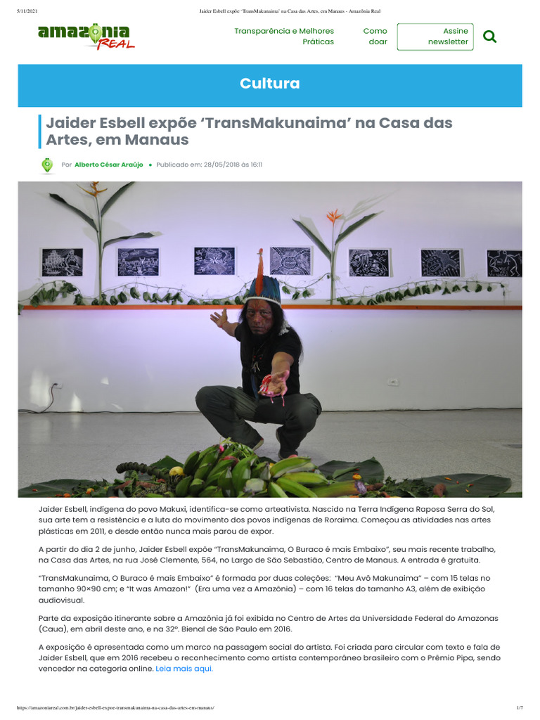 Jaider-Esbell-expõe-‘TransMakunaima’-na-Casa-das-Artes-em-Manaus ...