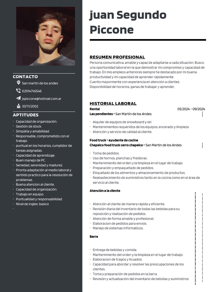 JuanSegundo Piccone CV 3 | PDF